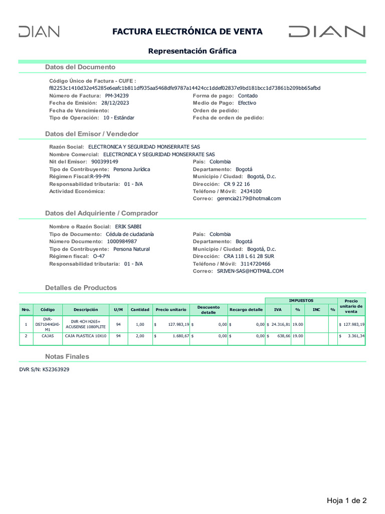 Factura Electrónica PM-34239 | PDF | Factura | Pagos