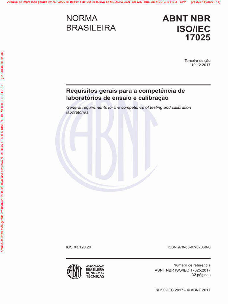 ABNT NBR ISO IEC 17025-2017 | PDF