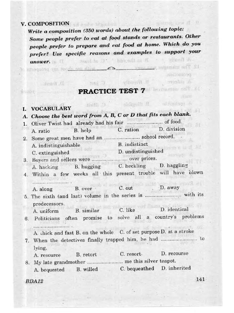 Practice Test 7 | PDF