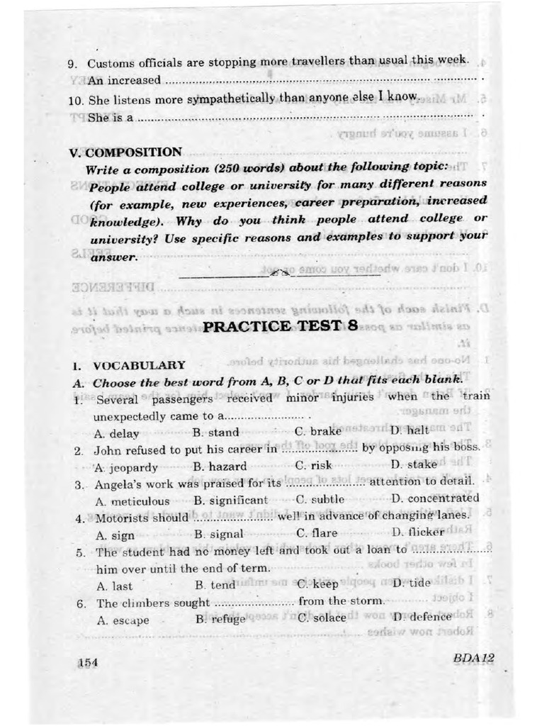 Practice Test 8, 9 Và 10 | PDF