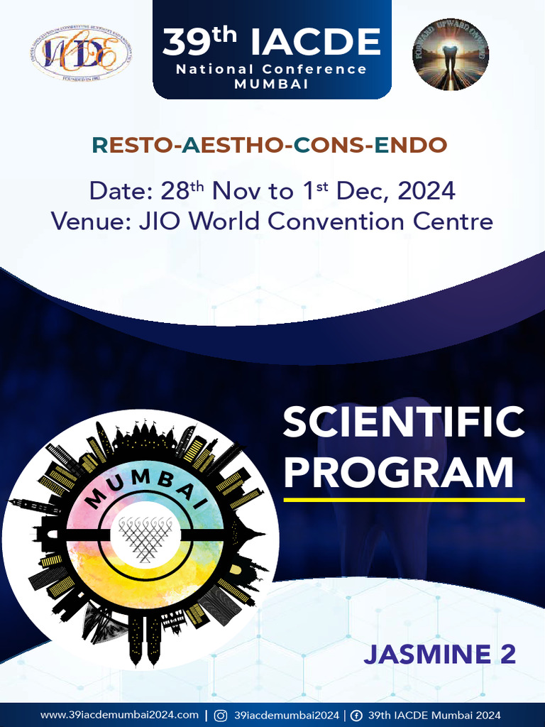 IACDE 2024 Scientific Program | PDF | Dentistry Branches | Mouth