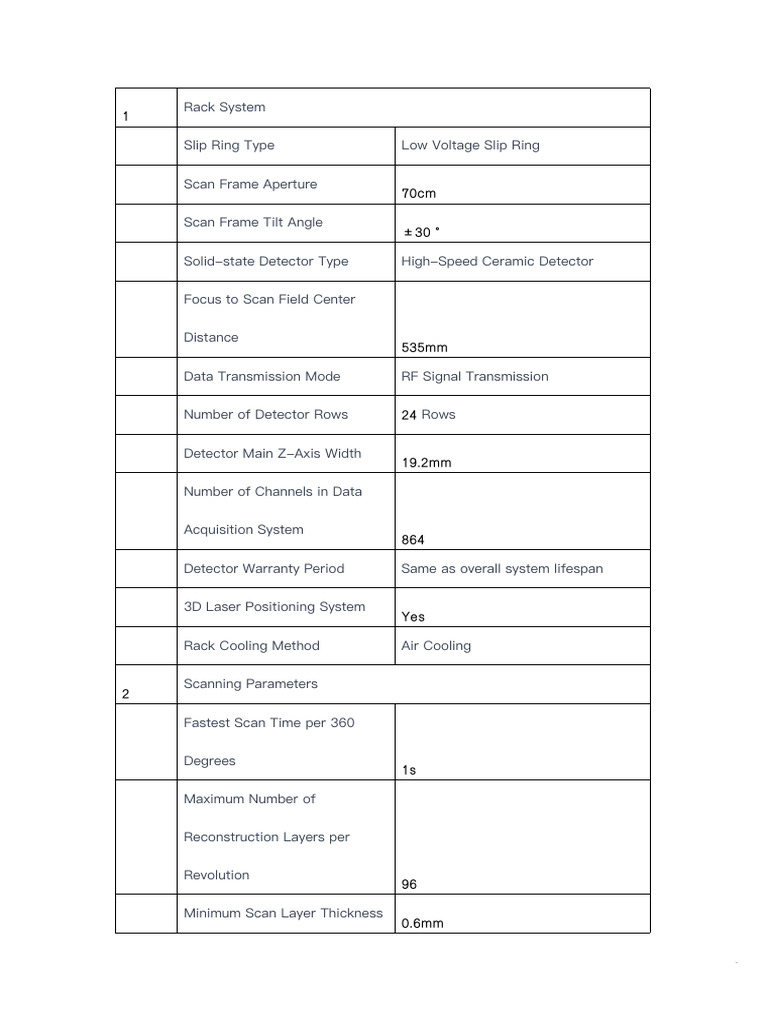 CT Parameter Table-Configuration | PDF | Ct Scan | Vacuum Tube