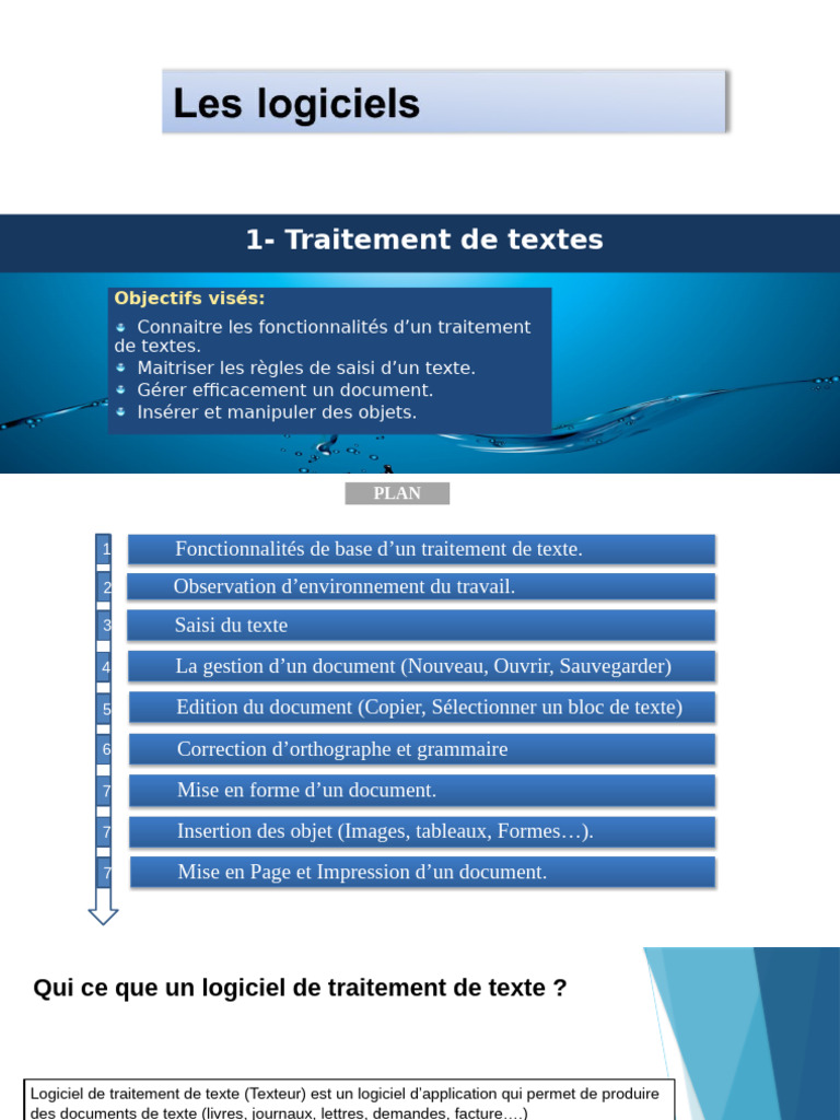 Fonctionnalités du traitement de texte | PDF | Microsoft Word | Mise en ...