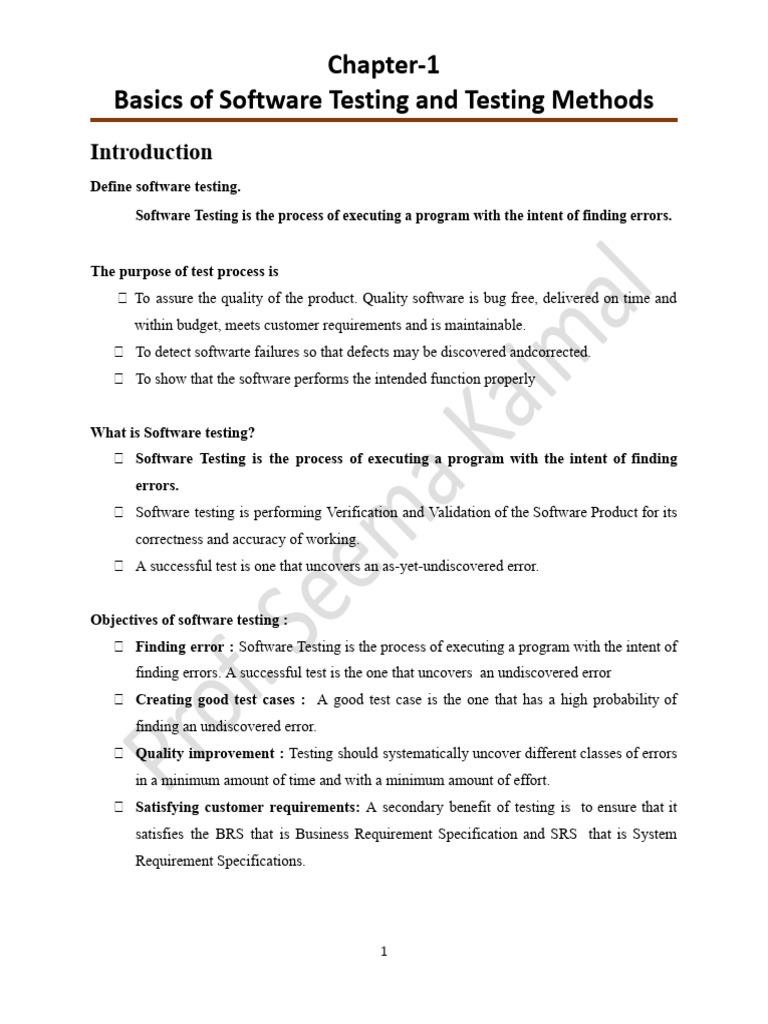 unit-1 | PDF | Software Testing | Quality Assurance