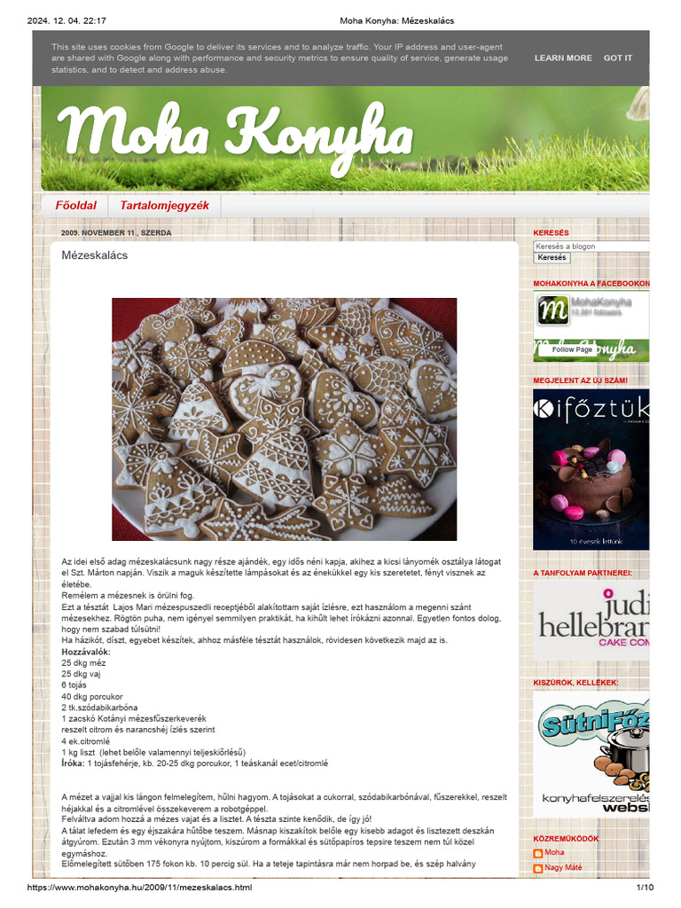 Moha Konyha - Mézeskalács | PDF