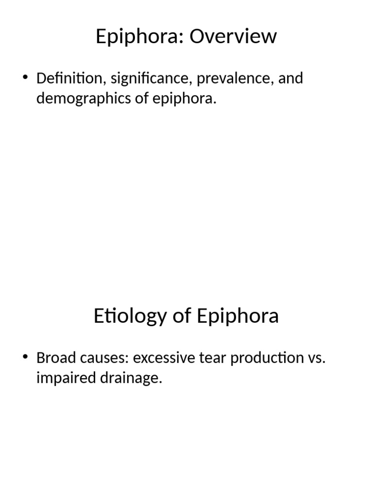 Epiphora NLDO Presentation | PDF | Clinical Medicine | Medical Specialties