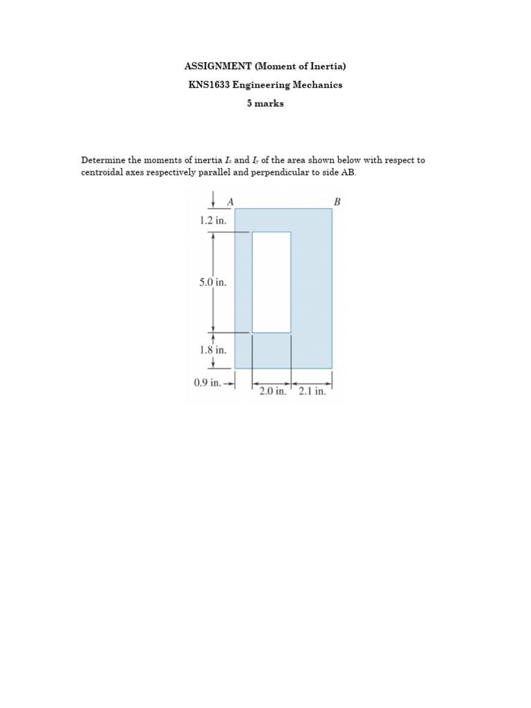 W10 Assignment (Moment of Inertia) | PDF