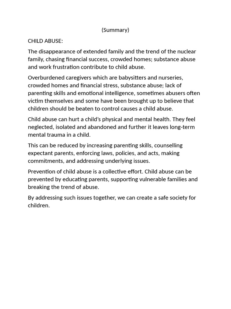 Child Abuse | PDF