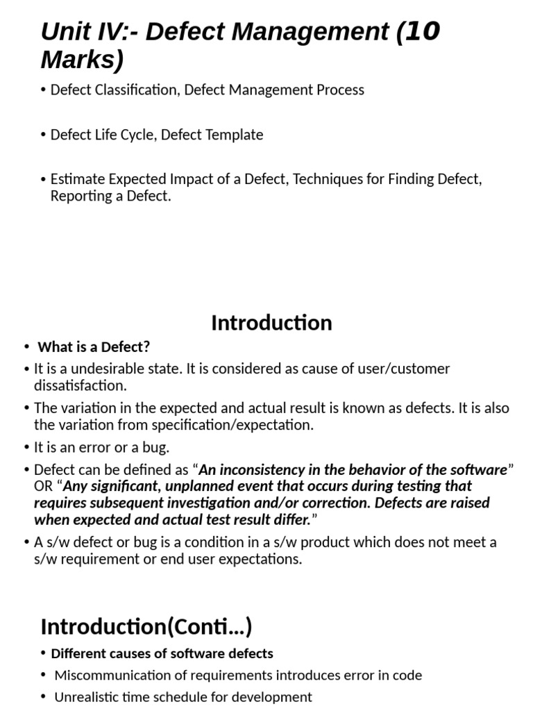 Software Defect Management Guide Pdf Software Testing Software Bug 0733