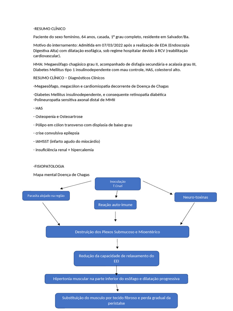 Resumo Clínico de Paciente com Doença de Chagas | PDF | Aspirina ...