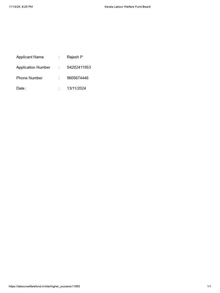Kerala Labour Welfare Fund Board | PDF