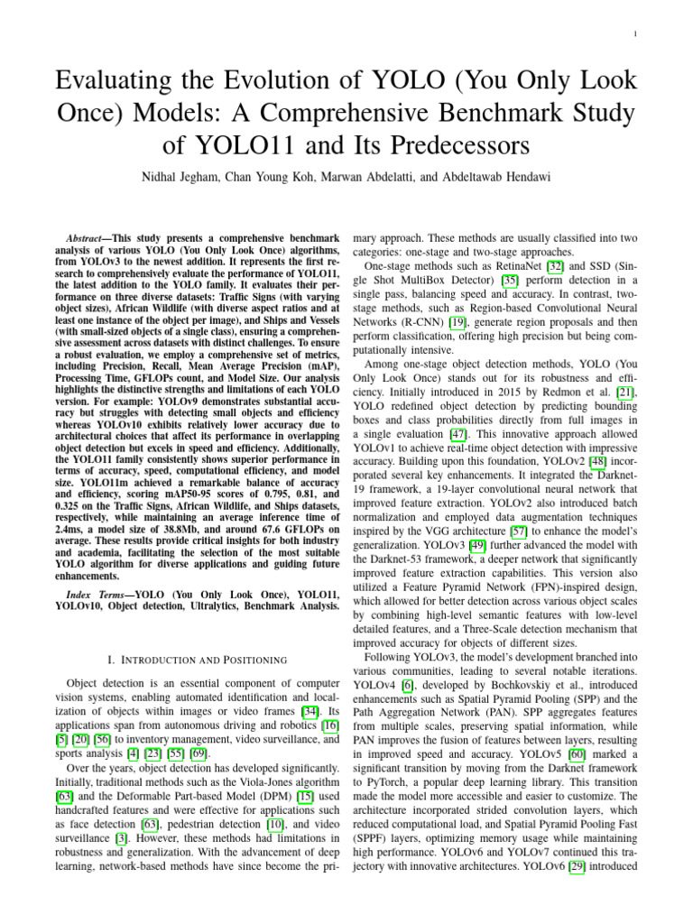 YOLO11: Benchmarking Evolution and Performance | PDF | Image Segmentation | Computer Vision