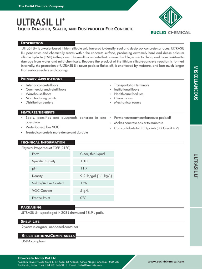 ultrasil-li-plus | PDF | Concrete | Paint
