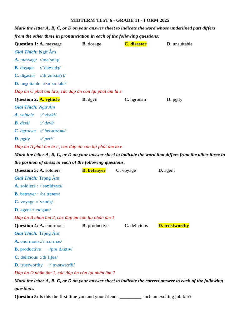 Midterm Test 6 | PDF