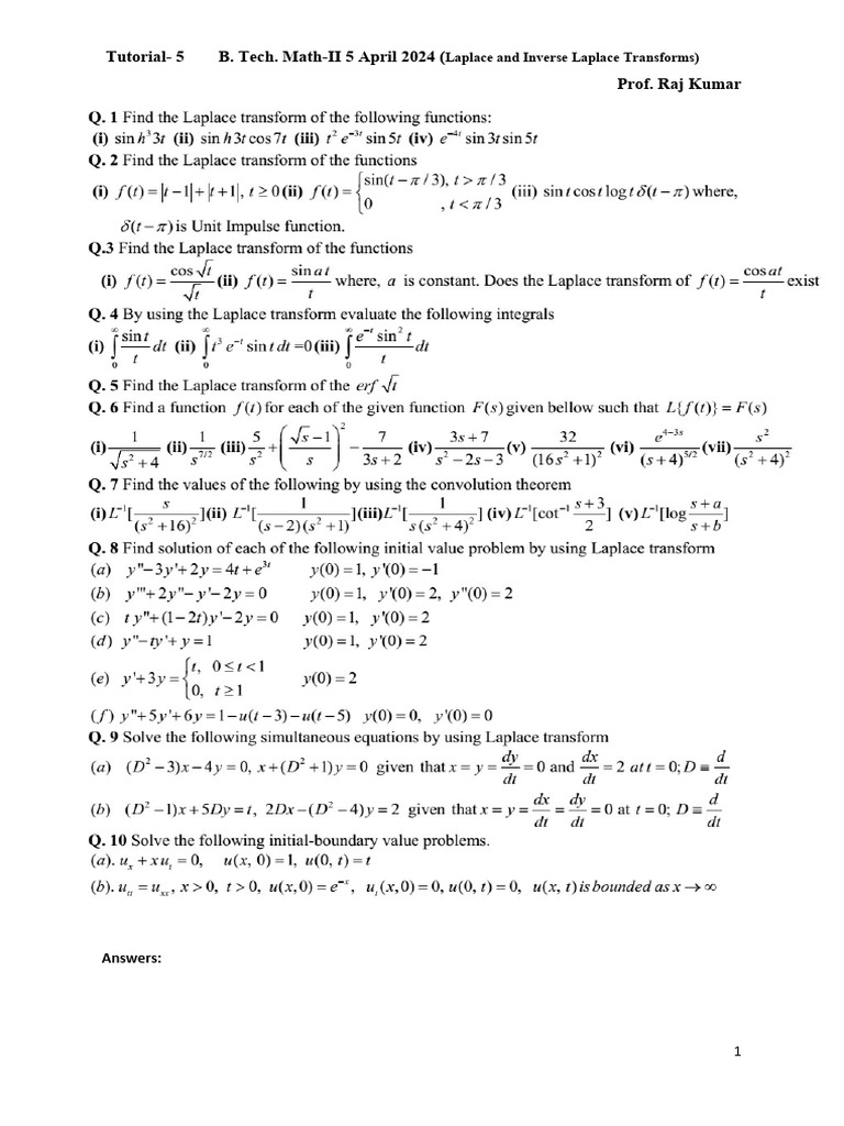 Tute 5 Lalplace - Sem II - April 2024 | PDF