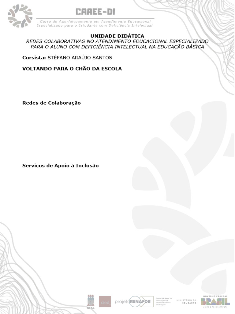 Modelo - Tarefa Unidade 6 | PDF