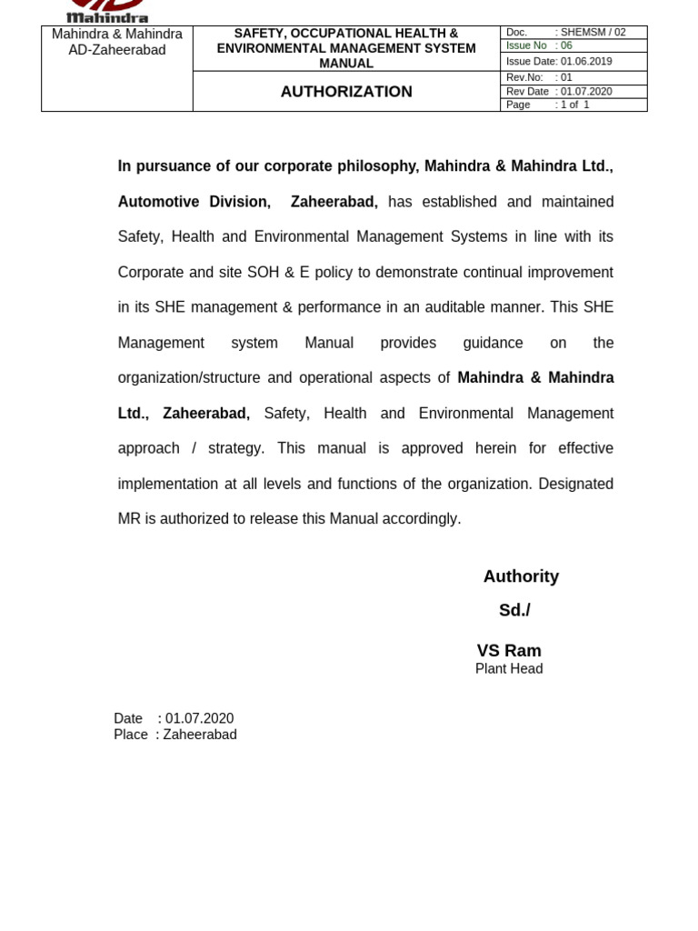 SHEMS 02 AUTHORIZATION | PDF