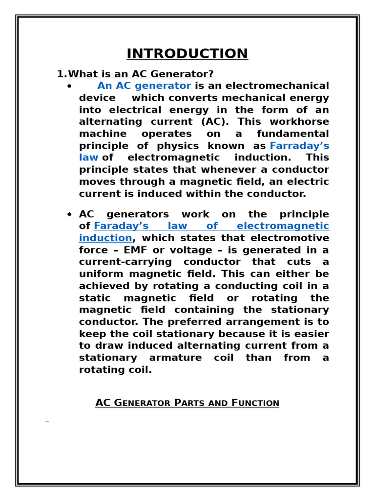 AC GENERATOR | PDF | Electromagnetic Induction | Electric Generator