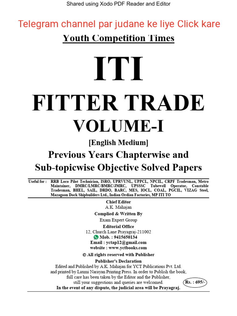 Fitter Trade Chapter-Wise Solved Papers Vol 1 | PDF | Cardiopulmonary ...