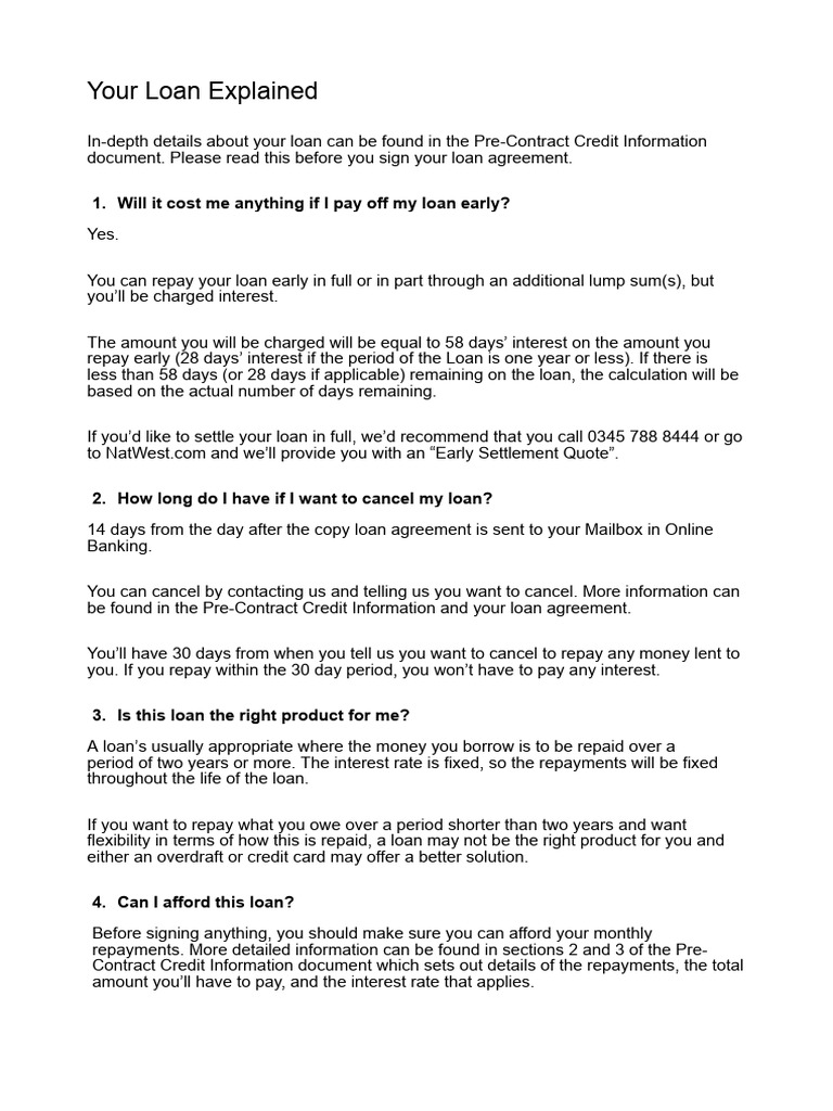 Your-loan-explained | PDF | Loans | Credit