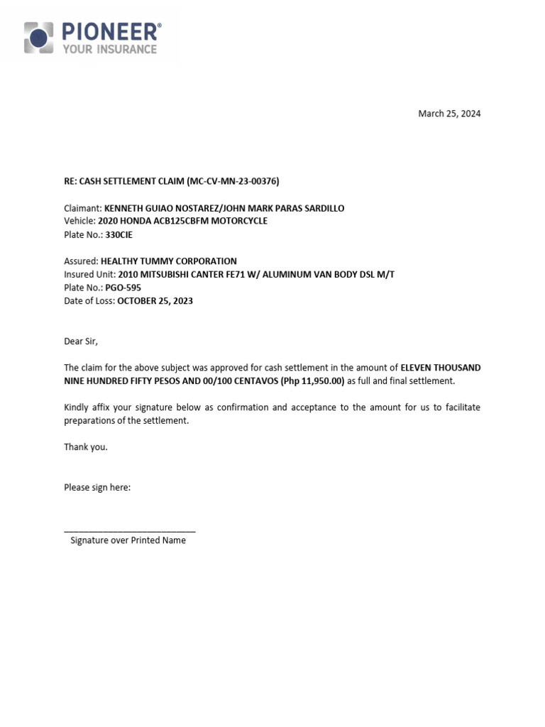 Conforme Letter 2 | PDF