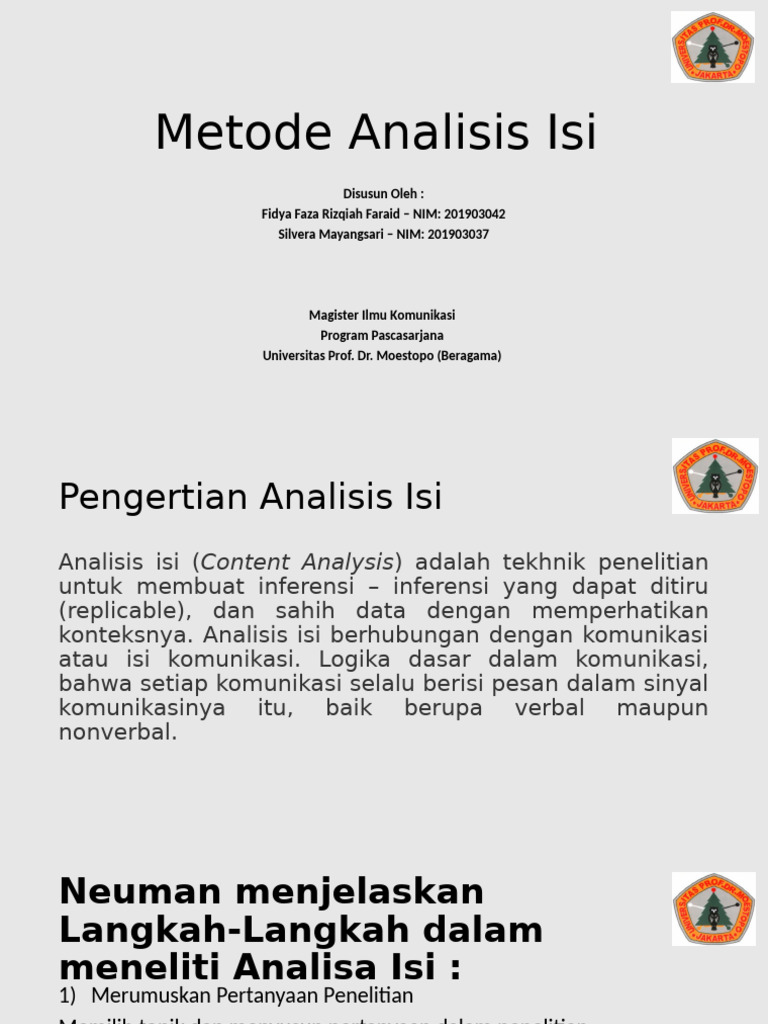 Metode Analisis Isi dalam Penelitian | PDF