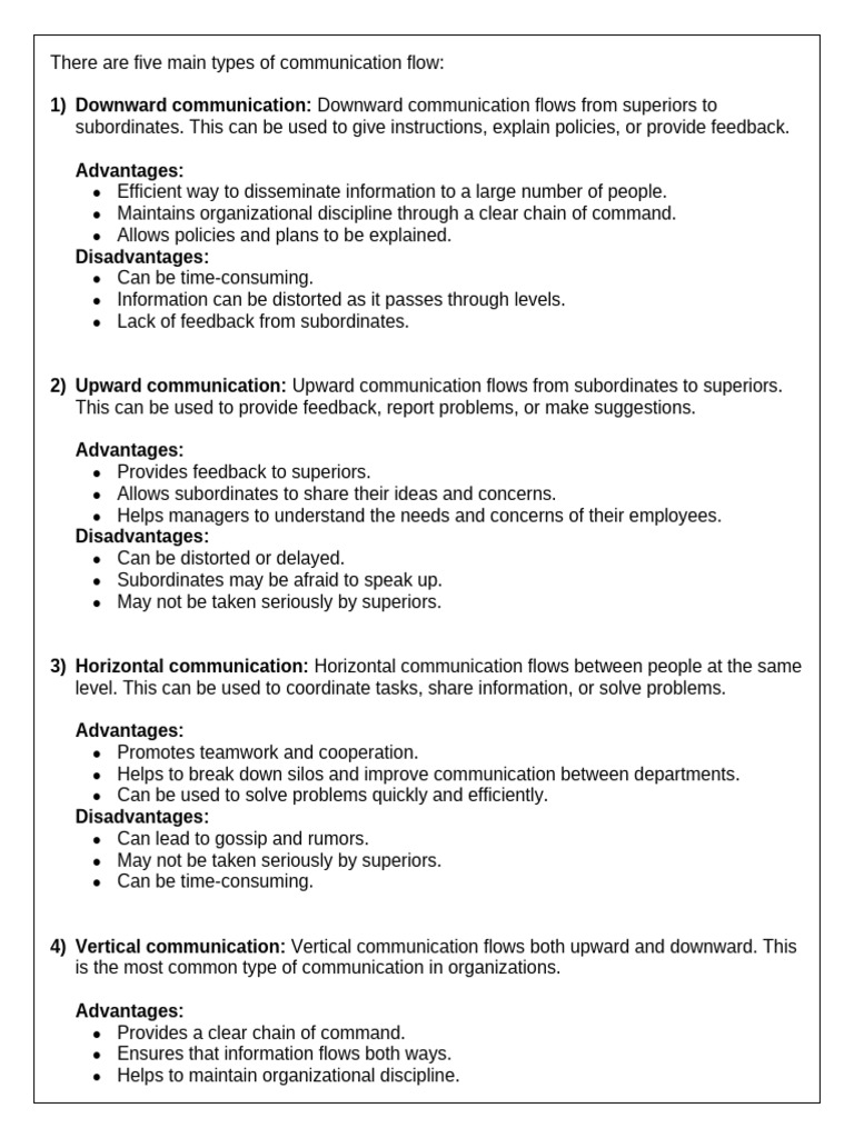 Flow of communication with its advantages and disa... | PDF ...