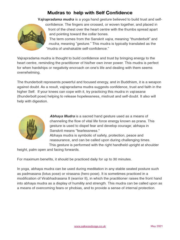 Mudras for Building Self-Confidence | PDF | Indian Philosophy | Yoga