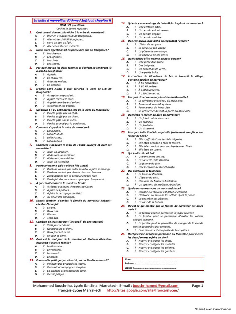 Boîte Chapitre2 | PDF