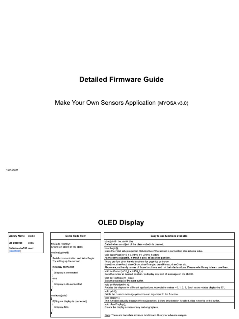 MYOSA Detailed Firmware Guide | PDF