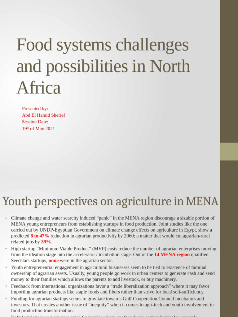 Food Systems Challenges in North Africa 4 | PDF | Agriculture | Groundwater