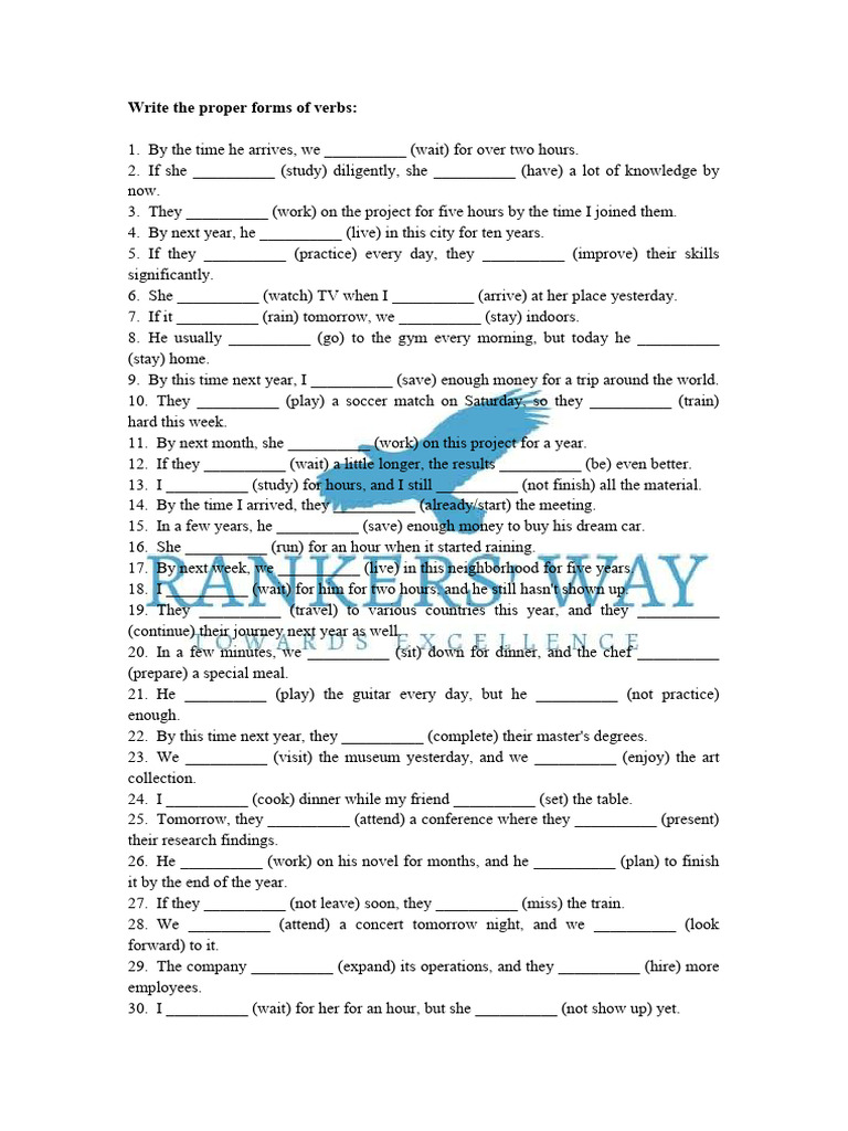 Write The Proper Forms of Verbs (Tenses) | PDF
