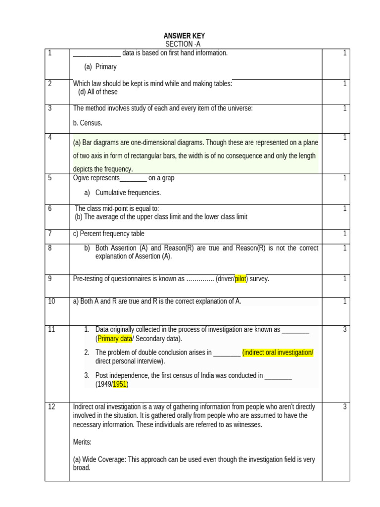 ANSWER XI - ECO-Sample Paper - Answer Key | PDF | Demand | Elasticity (Economics)