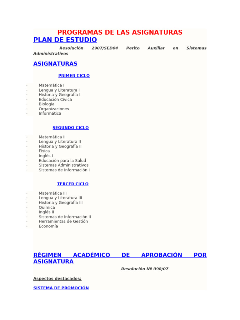 Programas de Las Asignaturas | PDF | Contabilidad | Mercado (economía)
