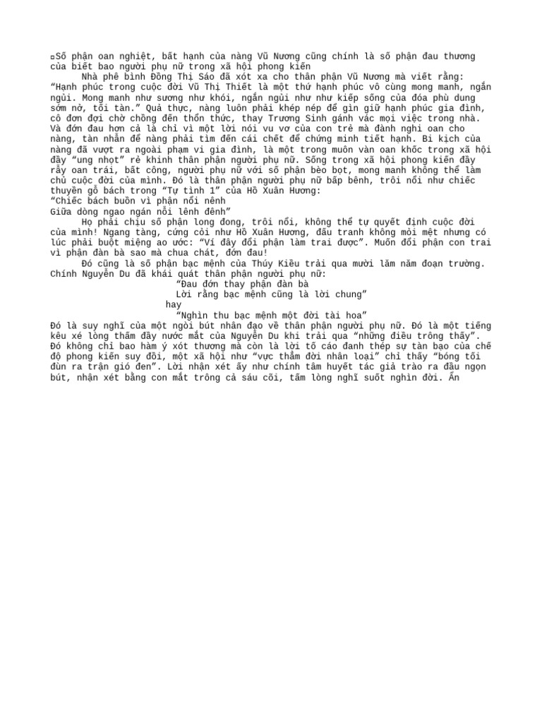 ptich số phận của nvat Vũ Nương | PDF
