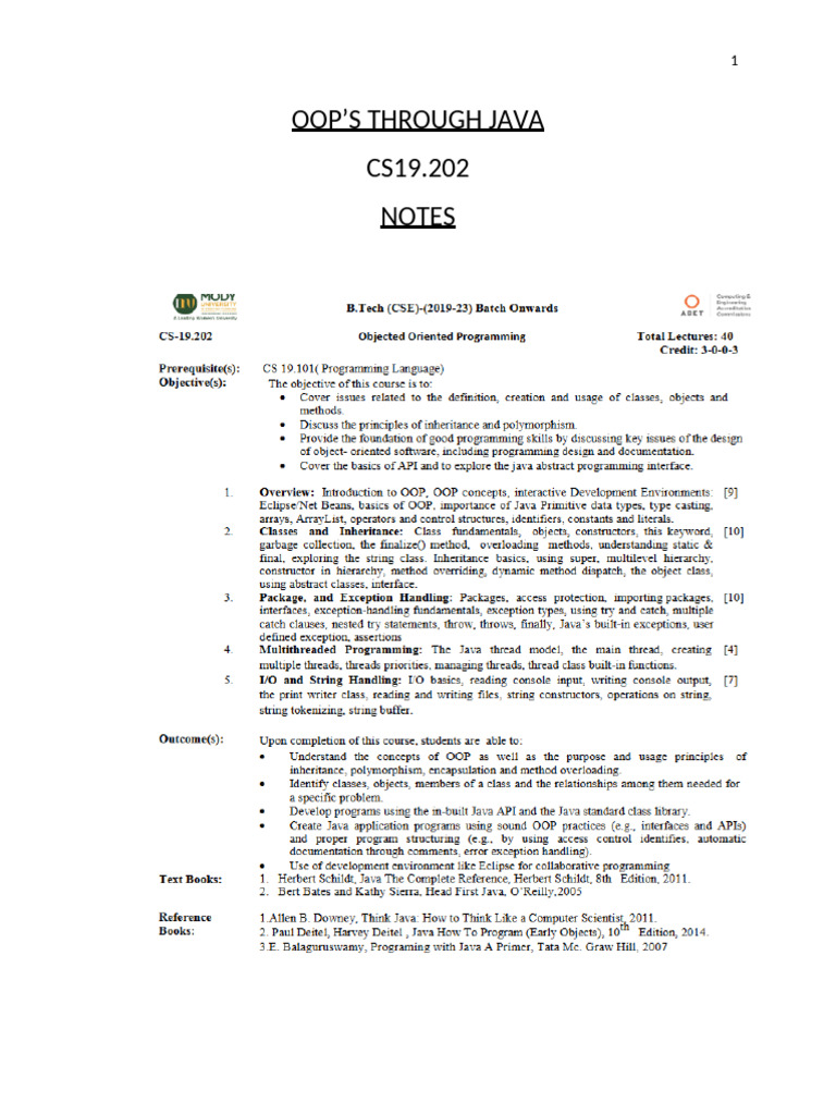 Oop's Through Java | PDF