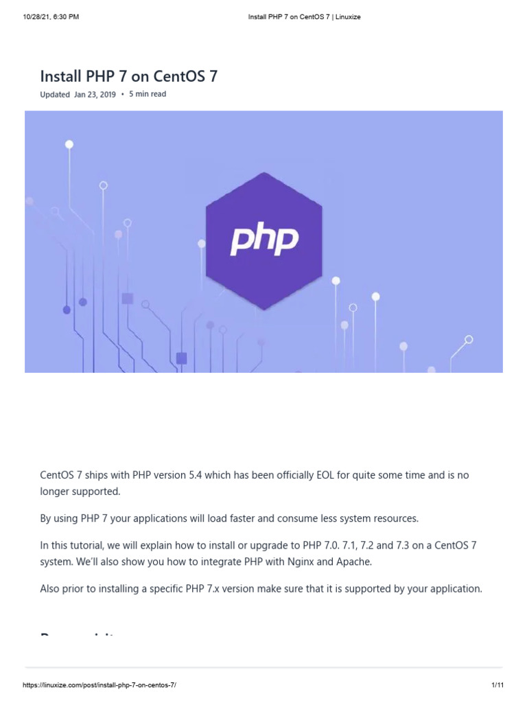 Install Php 7 On Centos 7 Linuxize Pdf Php Apache Server 0185