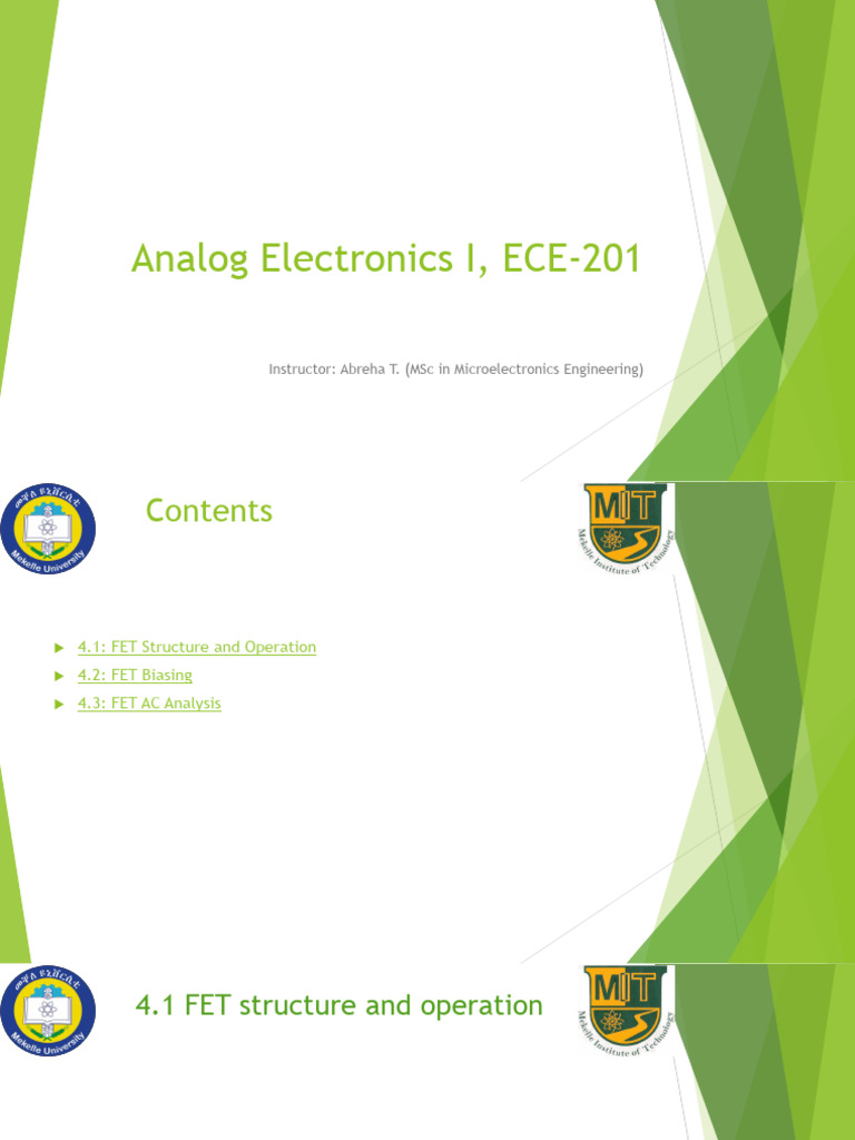 ECE 201 ch4 | PDF | Field Effect Transistor | Mosfet