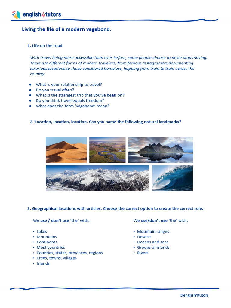 Living The Life of A Modern Vagabond - Student's Version | PDF