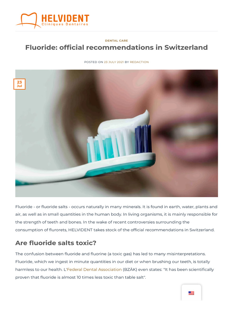 Fluoride - Official Recommendations in Switzerland | PDF | Fluoride | Dentistry