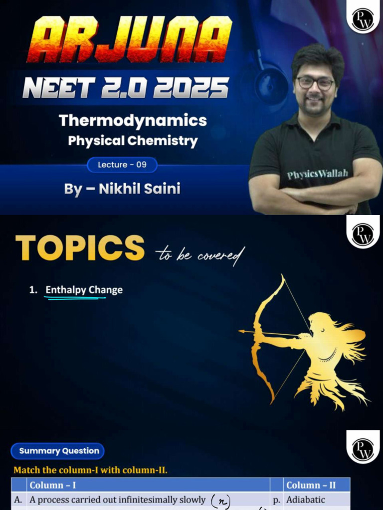 Thermodynamics 09: Class Notes - Arjuna NEET 2.0 2025 | PDF