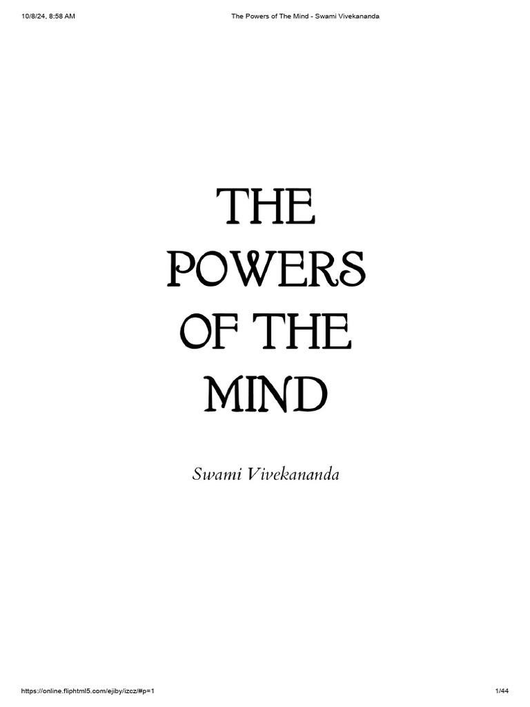 Powers of the Mind by Vivekananda | PDF