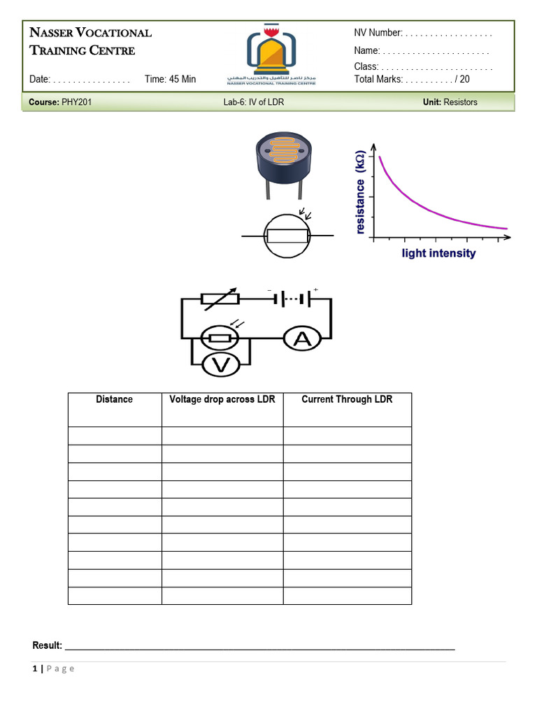 Lab-6_IV of LDR | PDF