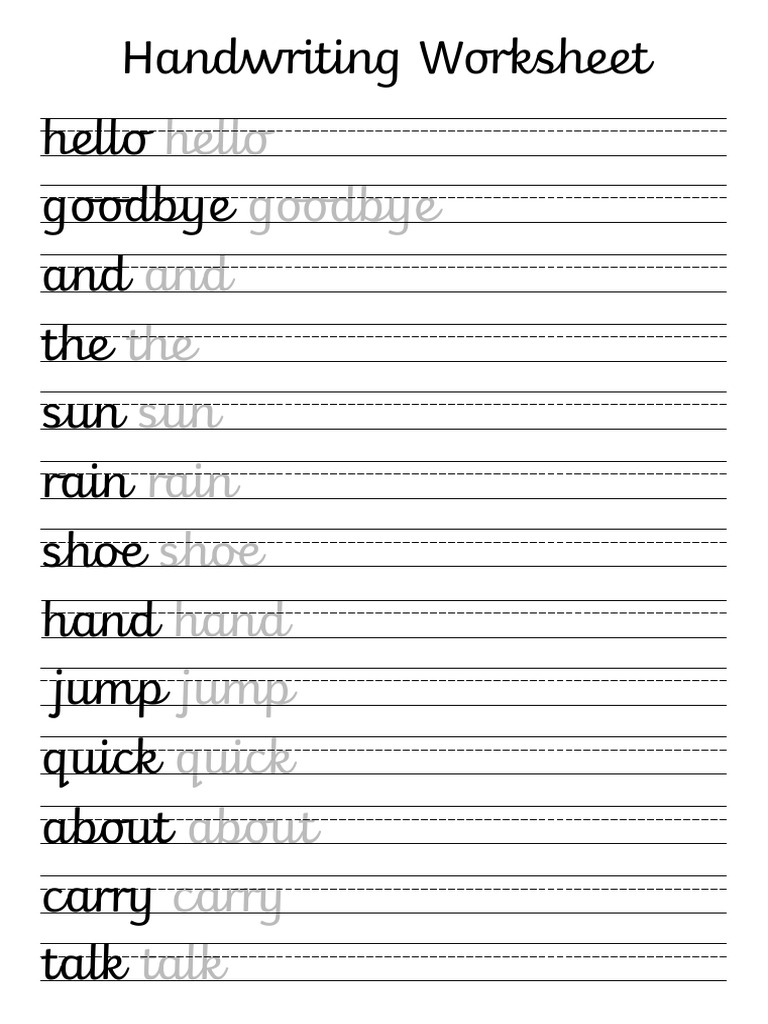 Handwriting Words | PDF