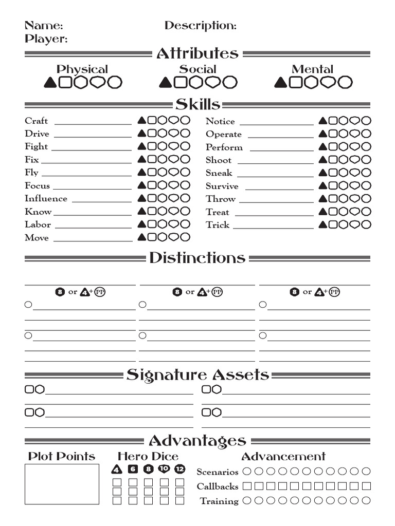 Ficha - White Wolf Style Cortex Prime | PDF