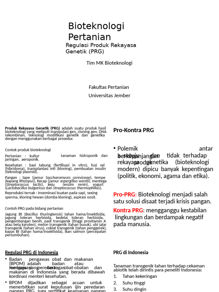 Regulasi dan Contoh PRG di Indonesia | PDF
