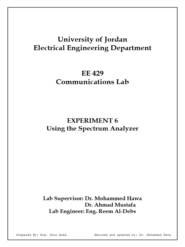 EXPERIMENT 4 - Spectrum Analyzer | PDF | Spectral Density | Frequency Modulation