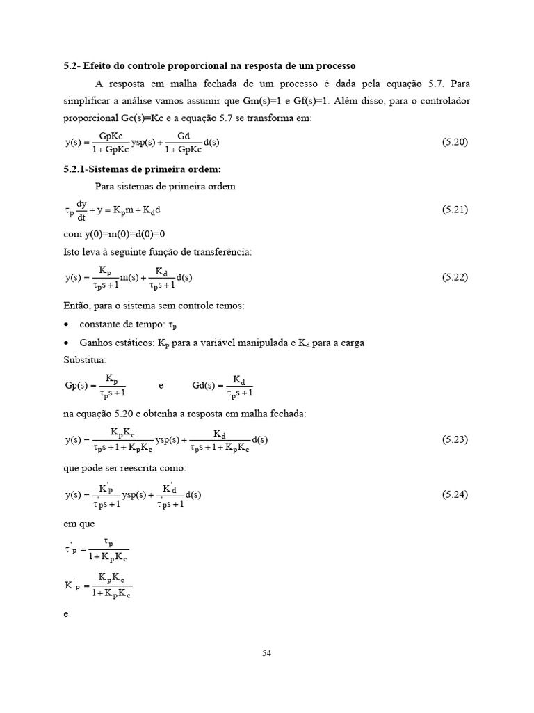 6-Efeito do controle proporcional na resposta de um processo | PDF