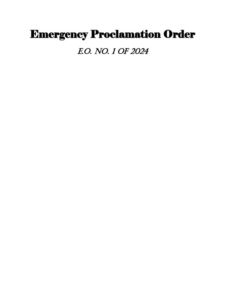 Emergency Proclamation Order | PDF