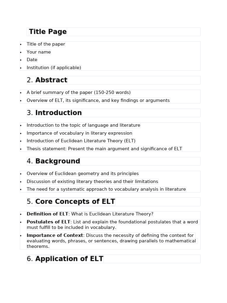 ELT Outline | PDF | Axiom | Theory